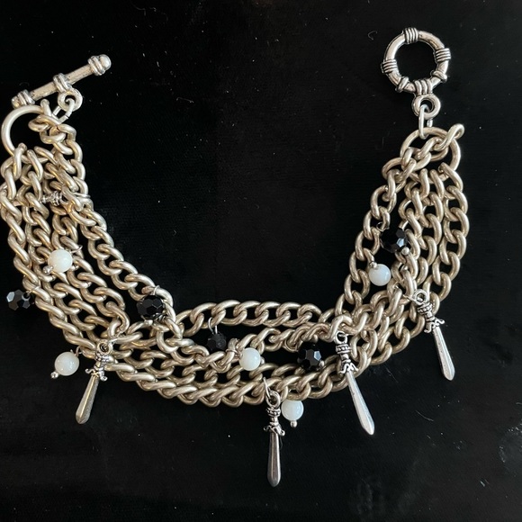 Hand Crafted | Jewelry | Sword And Blackwhite Warrior Bracelet Upcycled ...